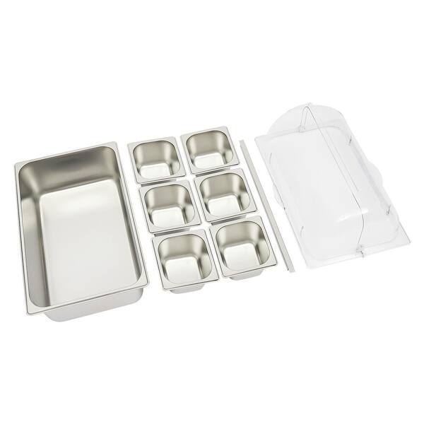Ice Food Serving Display Tray Buffet with Clear Roll Top Cover - Bed ...