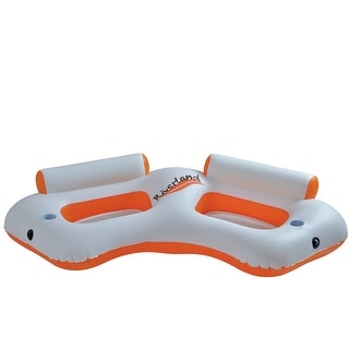 Inflatable Orange and White River Land Two Swimming Pool Sofa 85-Inch ...