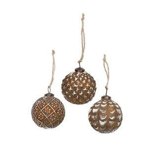 Balmoral Amber Large Christmas Xmas Ornament A/3 - Brown - Set of 3 ...