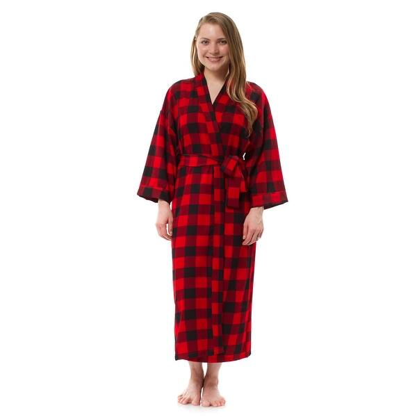 Long Buffalo Plaid Robe, Women's Plaid Robe Long - Bed Bath & Beyond ...