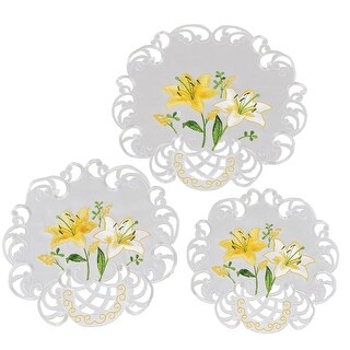Embroidered Lily Garden Intricate Cut-Out Table Linens - Bed Bath ...