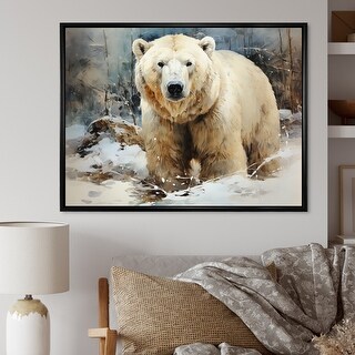 Designart "Polar Bears Arctic Solitude I" Bear Blue Wall Decor - Modern ...