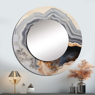 Designart "Stone Geode Scenery Minimalism I" stone geode Round Office ...