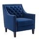 Modern Accent Chair Armchair Blue Tufted Armchair with Vintage Brass ...