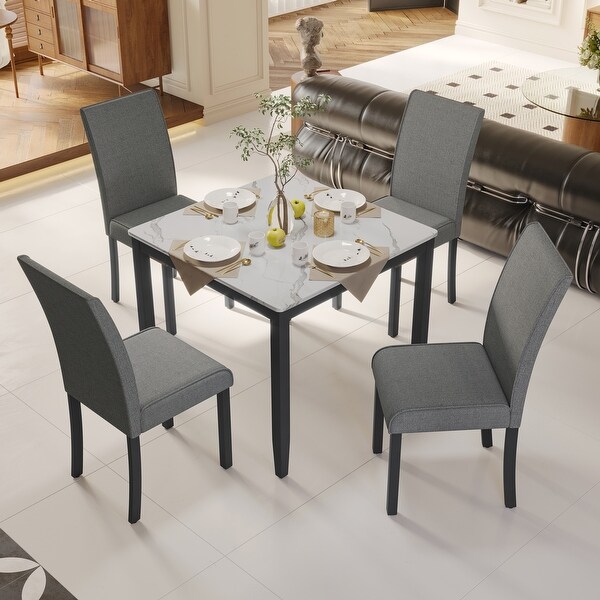 Simple Living 4-Piece Nettie Solid Wood Dining Set - Bed Bath & Beyond ...