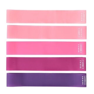 Pink Dark Purple 5pcs Resistance Bands Durable Stretchable Multi - 23 ...