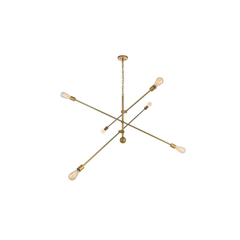 6-Light 55 inch Sputnik Pendant - Overstock - 22806993