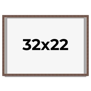 32x22 Shadow Box Frame Brown | 1.125 inches Deep Real Wood Rustic - Bed ...