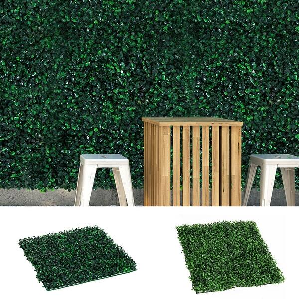 Outsunny Green Soft 19.75-inch Artificial Milan Grass Panel (Set of 12 ...