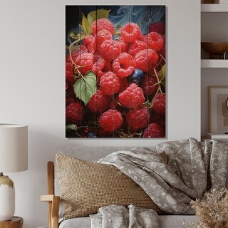 Designart "Fruit Raspberry Rhapsody Expressive" Farmhouse Print on ...