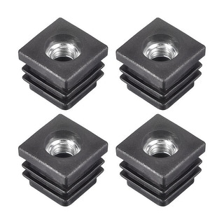 4Pcs Caster Insert with Thread, Square M8 Thread for Furniture - Black ...
