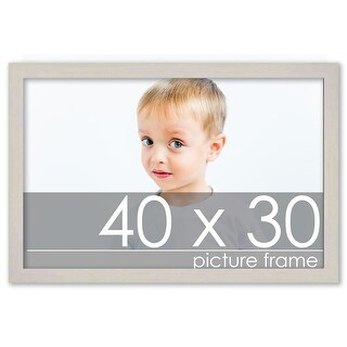 40x30 Traditional White Washed Wood Picture Frame - Complete with Frame ...