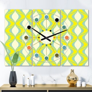 Designart 'Abstract Retro Geometrical Design III' Oversized Mid-Century ...
