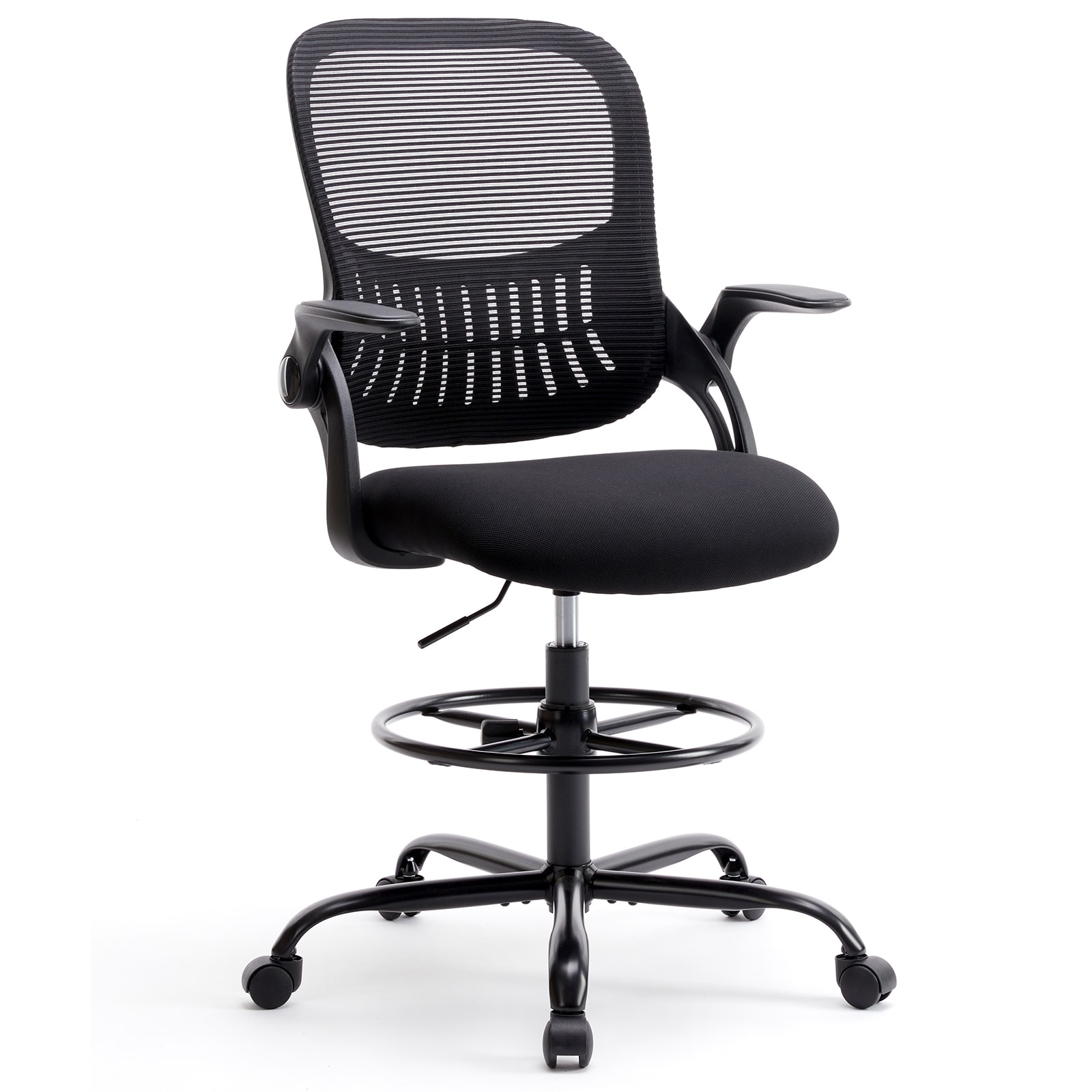 Mesh Drafting Chair Tall Office Chair with Foot Ring Height Adjustable Swivel Rolling Chair for Bedroom Study Office Bed Bath Beyond 41073849