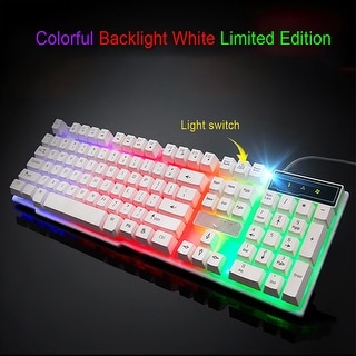 Colorful Crack LED Illuminated Backlit USB Wired PC Rainbow Gaming ...