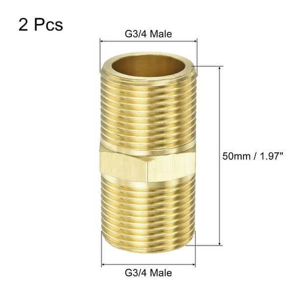 Brass Pipe Fitting G3/4 Male Thread 50mm Hex Connector Pipe Adapter ...