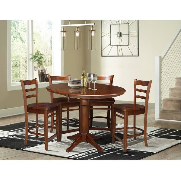 36" Round Extension Dining Table with 4 Stools - 5 Piece Set - Bed Bath ...