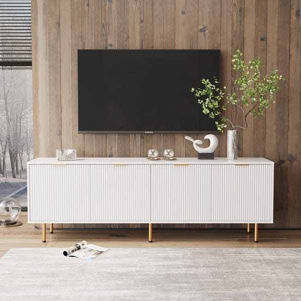 Modern warm white TV cabinet for 80 inch TV Stands - On Sale - Bed Bath ...