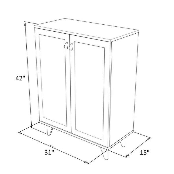 Wood Base Shoe Cabinet with 2 Doors and Wooden Legs - Bed Bath & Beyond ...