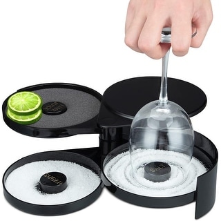 3 Tier Bar Glass Bartender Tool with 3pcs Sponge Professional Salt Box ...