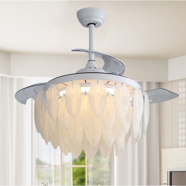 20" Vintage Distressed White Flush Mount Ceiling Fan, Classic Round Low ...