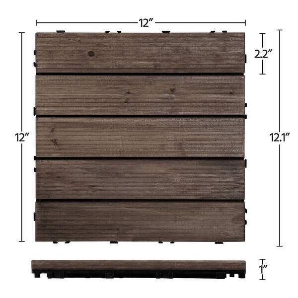 Yaheetech 27pcs 12"x12" Tiles for Patio Garden for Indoor & Outdoor ...