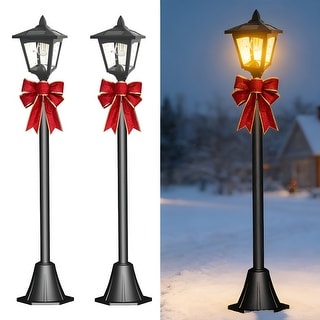 Solar-Powered Outdoor Christmas Lamp Posts with Decorative Lighting, 42 ...
