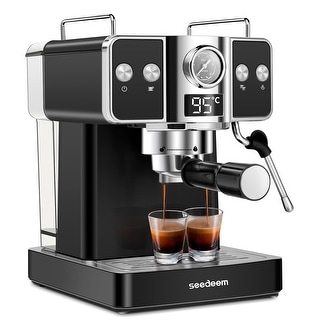 SEEDEEM Stainless Steel Espresso Maker with Milk Frother&1.8L(60 Fl Oz ...