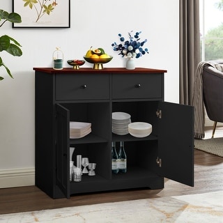 Wood Multi-use Storage Cabinet, Buffet Sideboard with Drawers - Bed ...