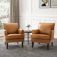 Nileus Modern Classic Polyester Accent Chair with Solid Wooden Legs Set ...