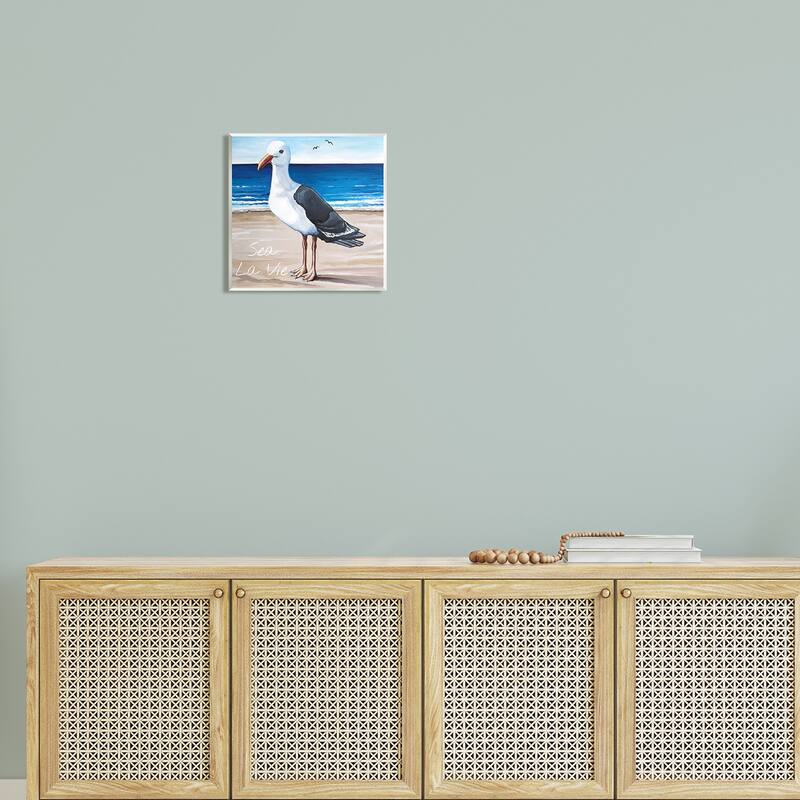 Stupell Sea La Vie French Beach Seagull Quote Wall Plaque, Design By ...