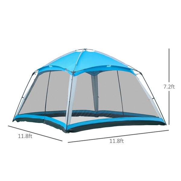 Outsunny 12' x 12' Screen House Room, 8 Person Camping Tent, Double ...