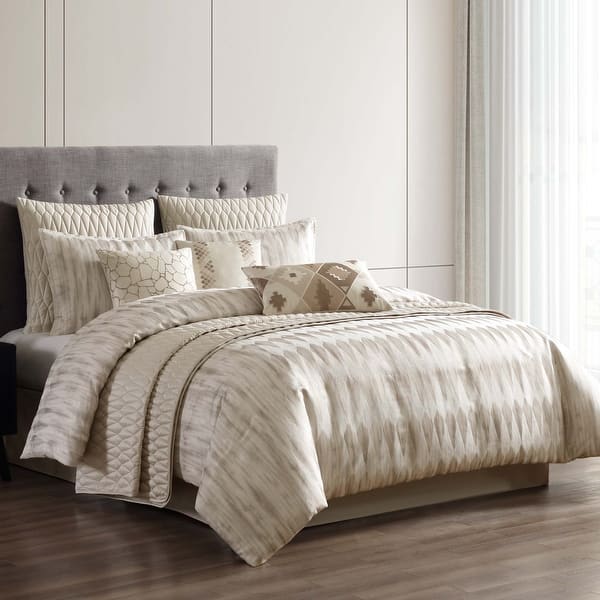 Riverbrook Home Milan 10 PC W Coverlet Comforter Set Tan - Bed Bath ...