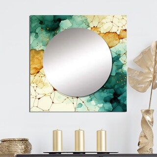 Designart "Retro Matrix On Vintage Teal Galactic Cloud" Transitional ...