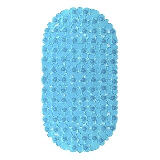 Dundee Deco Shower Mat with Suction Cups - 27" x 14", Modern Light Blue ...