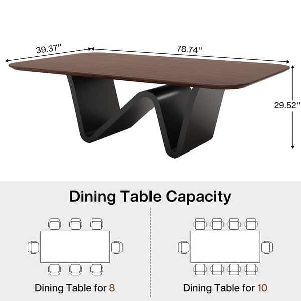 79" Modern Dining Table for 8 Rectangle Dining Table, Luxury White ...