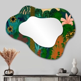 Blossoming And Vibrant Jungle Flora VII - Forest Wall Mirror 3D Shapes ...
