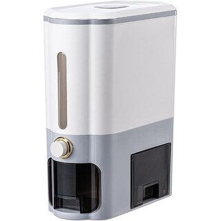 25LBS Rice Storage Dispenser with Lid and Side Drawer - Bed Bath ...