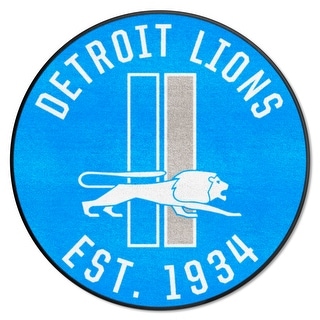 Detroit Lions Roundel Rug - 27in. NFL Retro Logo, Lion on Stripes Logo ...