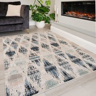 Kukoon Blue Multi Distressed Classic Living Room Rug - Bed Bath ...