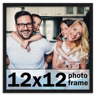 12x12 Frame Black Solid Wood Picture Frame | 0.75 Inch Moulding Width ...