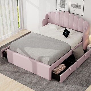 Elegant Design Full Size Platform Bed Upholstered Platform Bed - Bed ...