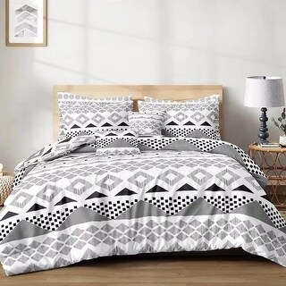 Wellco Twin Comforter Set - 3 Pieces All Season Bed Set Geometric ...