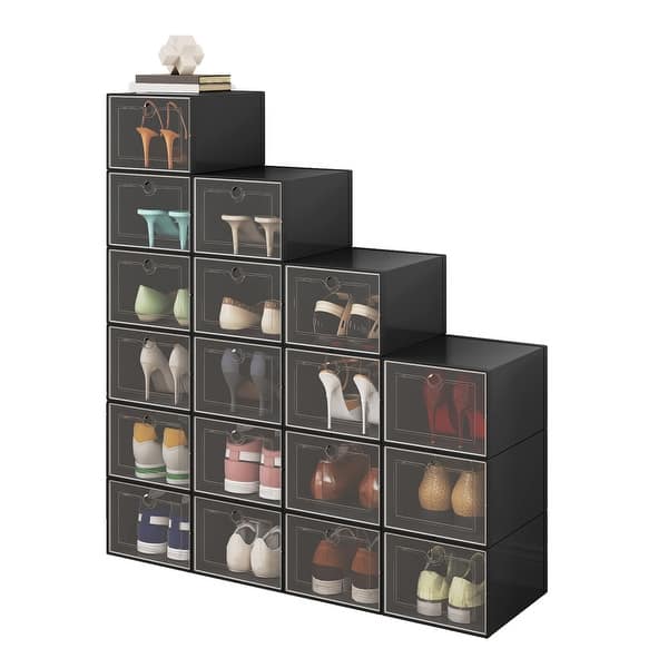 stackable plastic shoe boxes