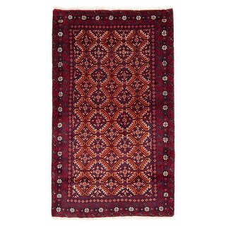 ECARPETGALLERY Hand-knotted Baluch Navy Wool Rug - 3'4 x 5'5 - Bed Bath ...