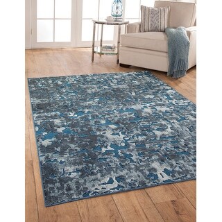 Axel Blue and Ivory Area Rug - 5"x8" - Bed Bath & Beyond - 40490085