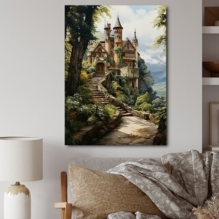 Designart "Castles Rustic Retreat Earthy I" Castles Wall Decor - Bed ...