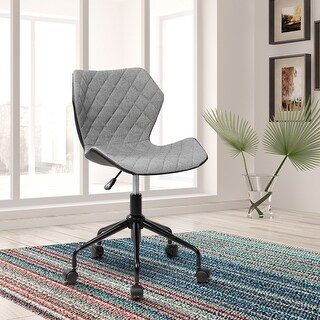 Shell Chair Modern Adjustable Office Task Chair Faux Leather Backing ...