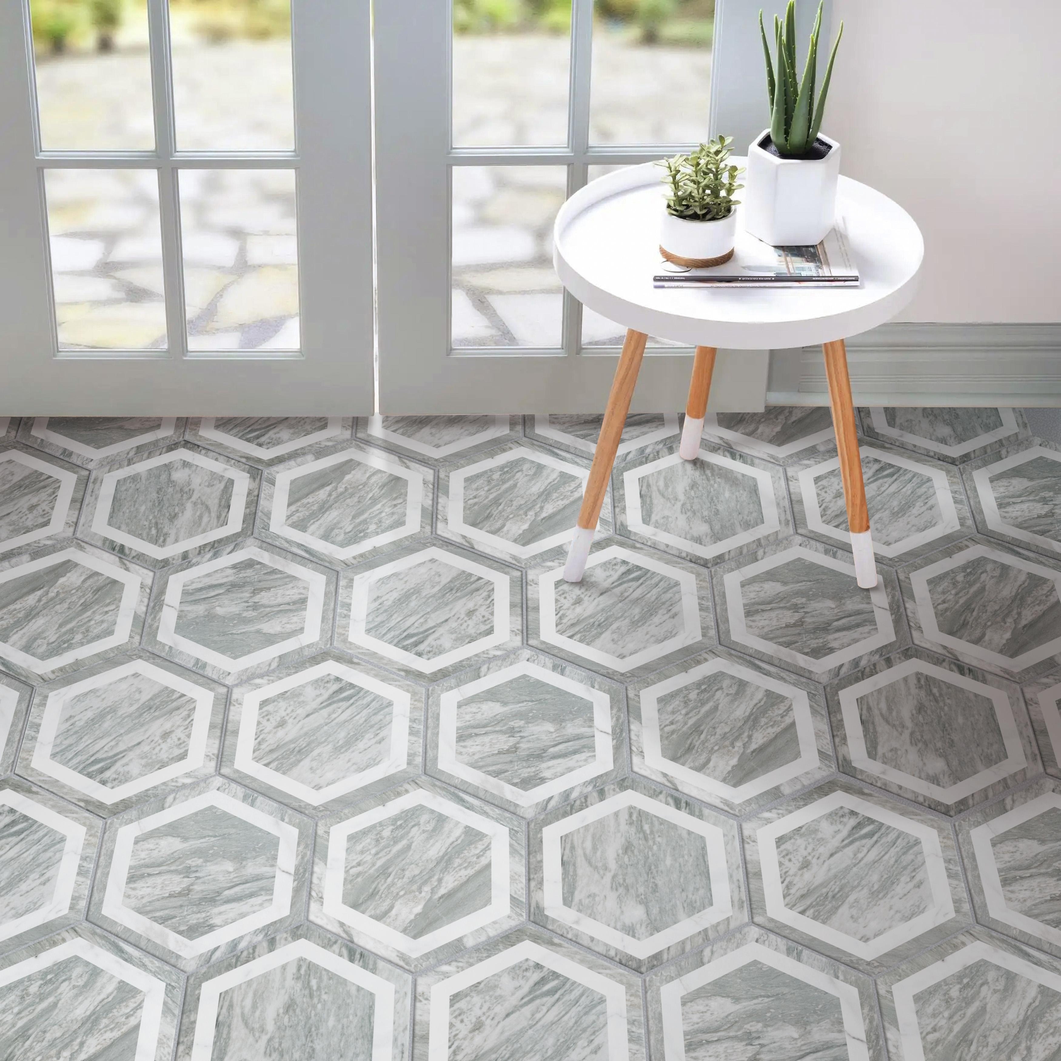 Merola Tile Gaudi Grand Hex Black 19" x 22" Porcelain Floor and Wall ...