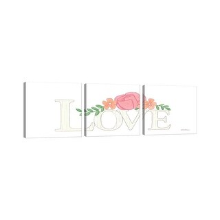 iCanvas "Love" by Deb Strain 3-Piece Canvas Wall Art Set - Bed Bath ...